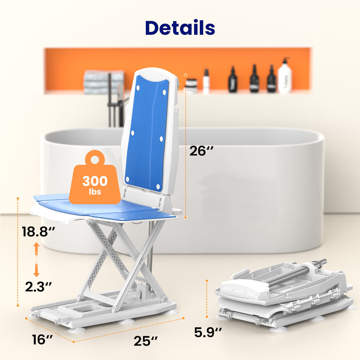 VOCIC AX10 Waterpoof Electric Bath Lift, Lift Chair for Elderly – VOCIC.com