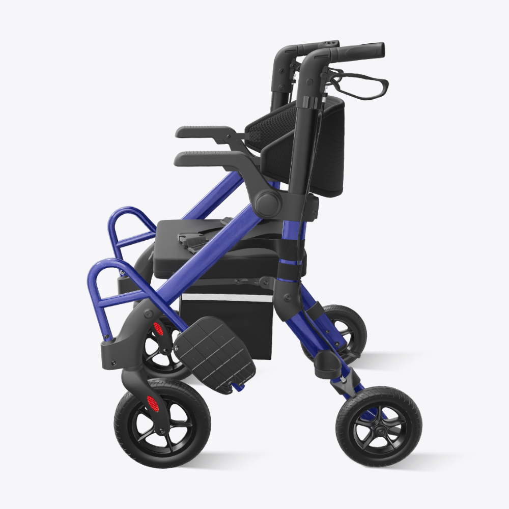 VOCIC Z55 2 in 1 Rollator Transport Chair, Walker Wheelchair Combo ...